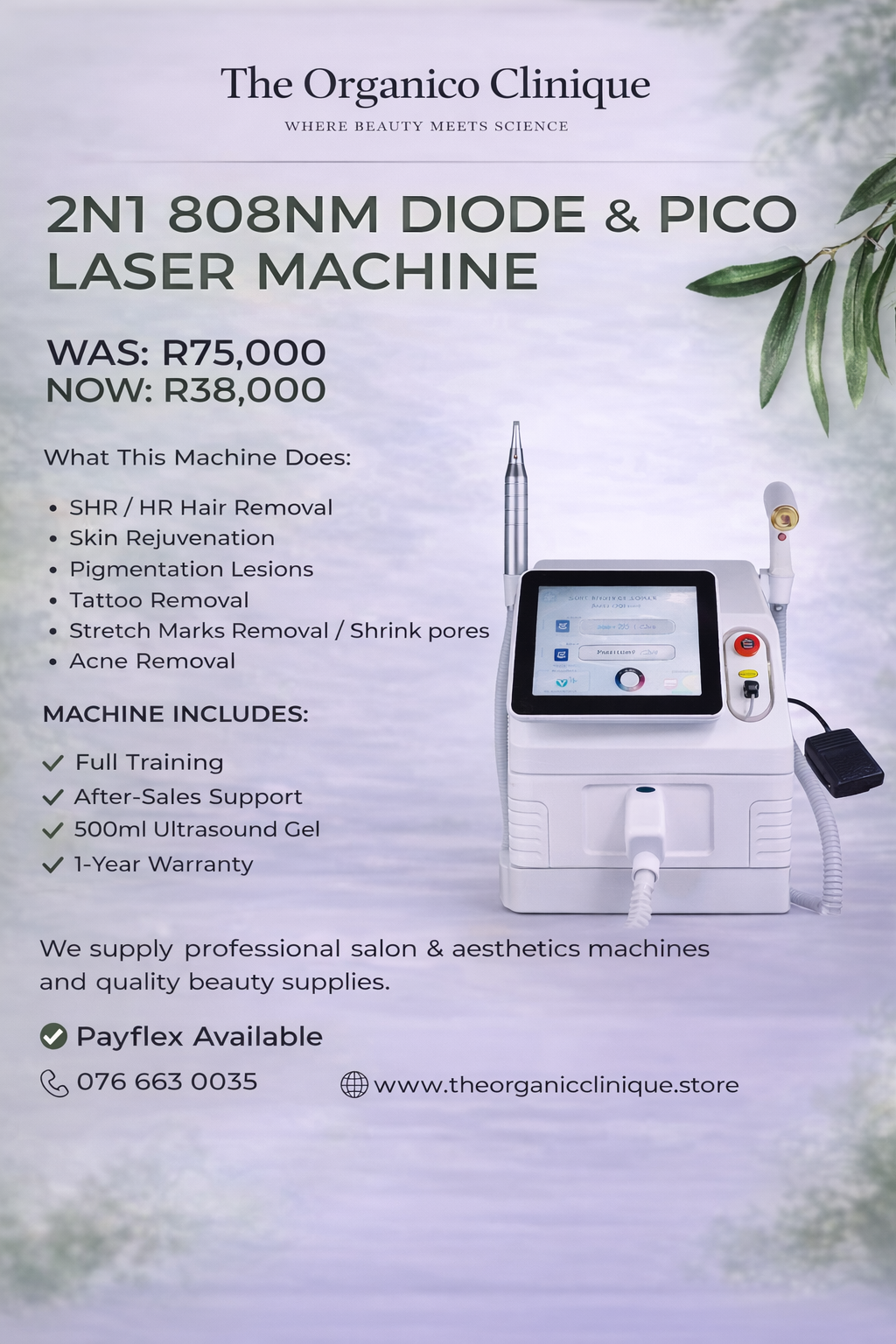 2-in-1 808NM Diode & Pico Laser Machine – The Organico Clinique