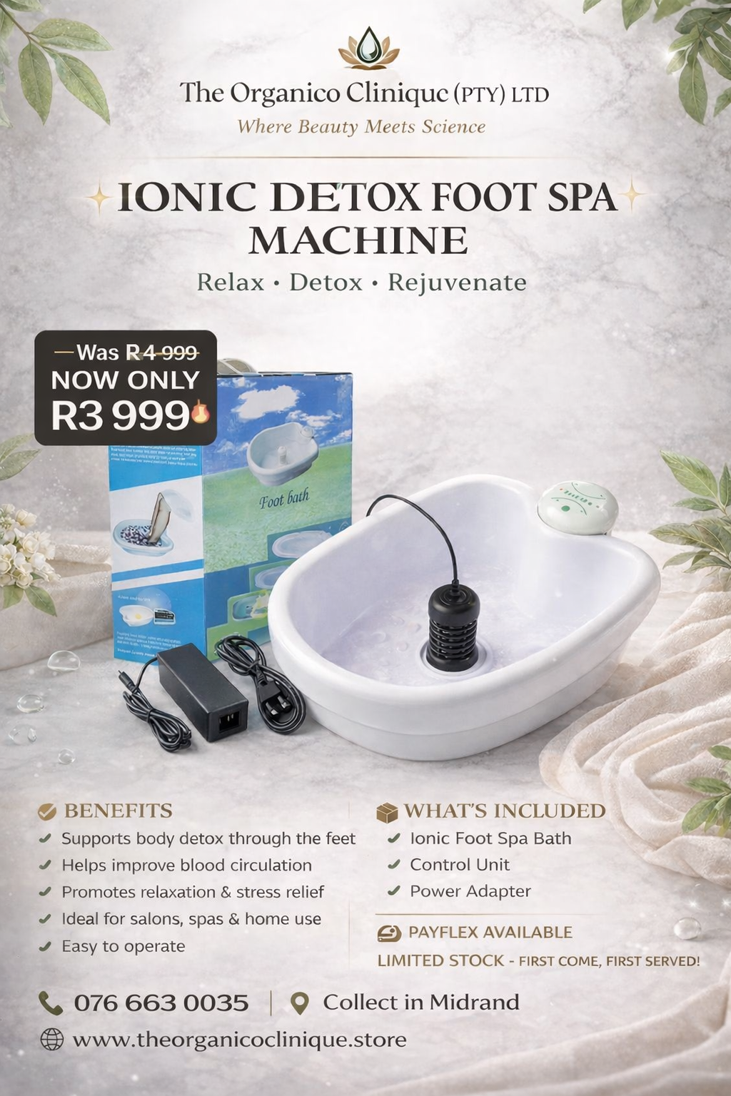Ionic Foot Detox Spa Machine – The Organico Clinique
